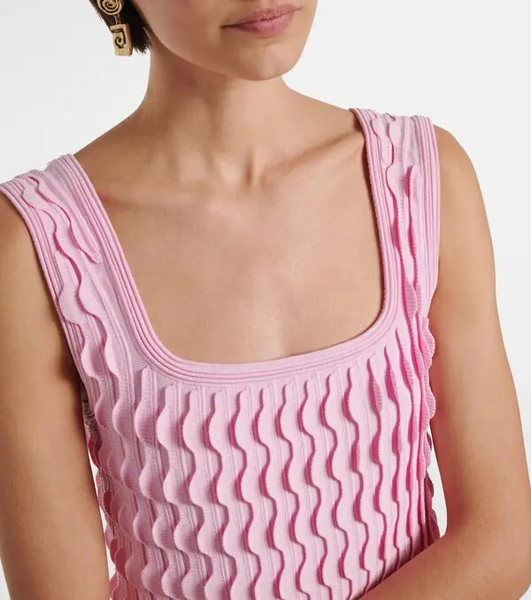 Simkhai Vanna Knitted Scalloped Minidress