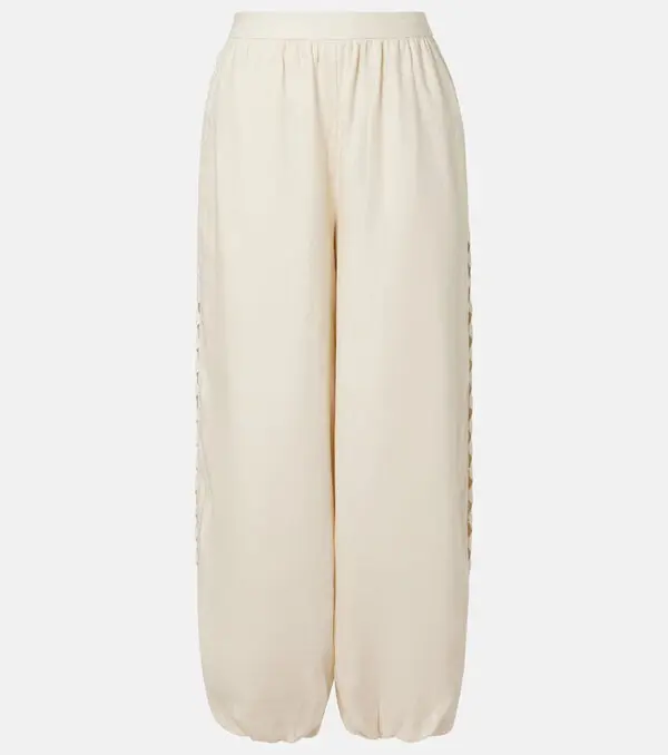 Simkhai Lace-trimmed Wide-leg Pants - Beige