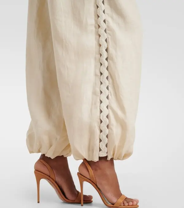 Simkhai Lace-trimmed Wide-leg Pants - Beige
