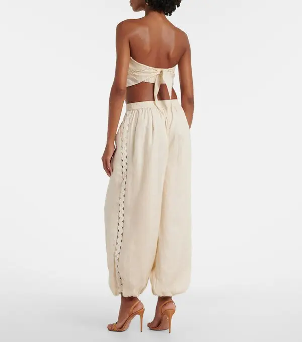 Simkhai Lace-trimmed Wide-leg Pants - Beige
