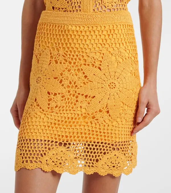 Simkhai Agnes Floral Crochet Cotton Miniskirt