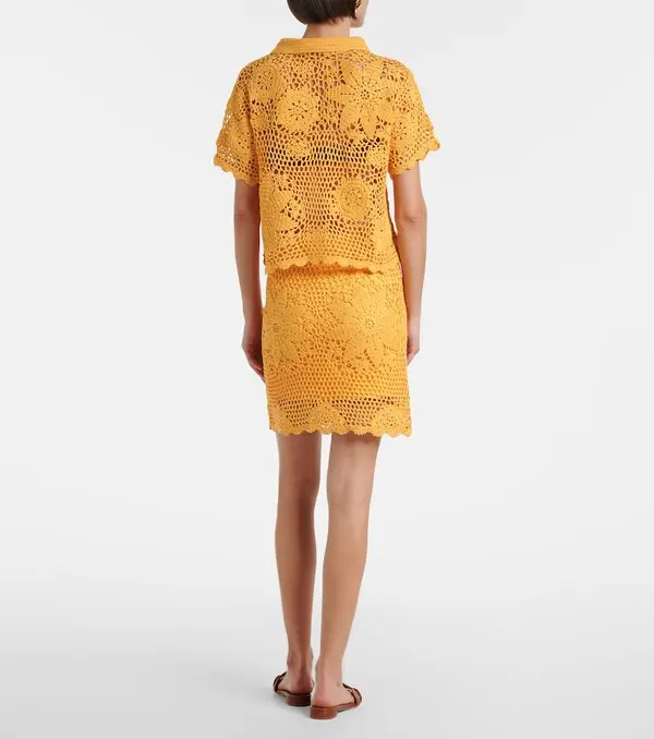 Simkhai Agnes Floral Crochet Cotton Miniskirt