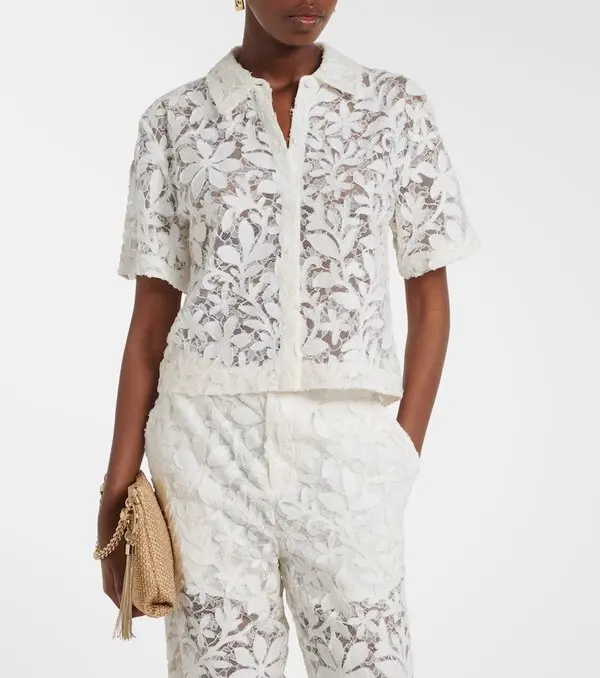 Simkhai Cotton Lace Shirt - White
