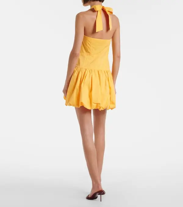 Simkhai Brooke Gathered Cotton-blend Minidress