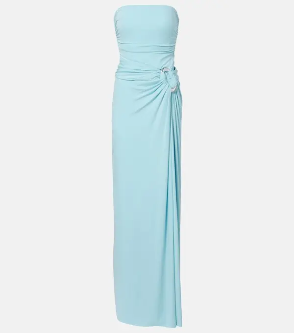 Simkhai Emma Gathered Bustier Gown - Blue