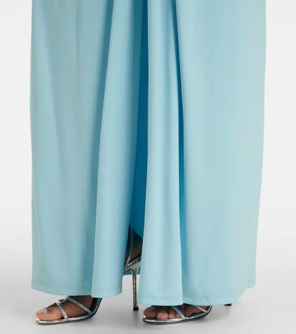 Simkhai Emma Gathered Bustier Gown - Blue