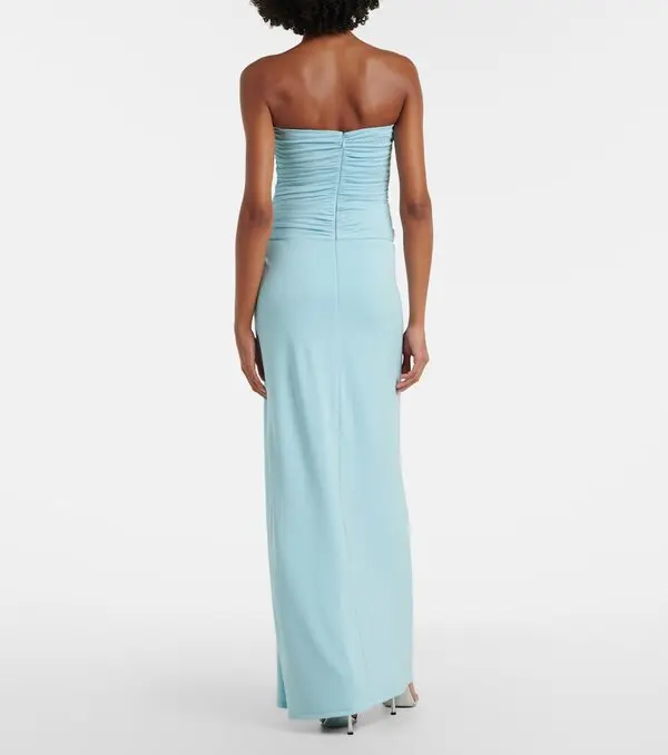 Simkhai Emma Gathered Bustier Gown - Blue