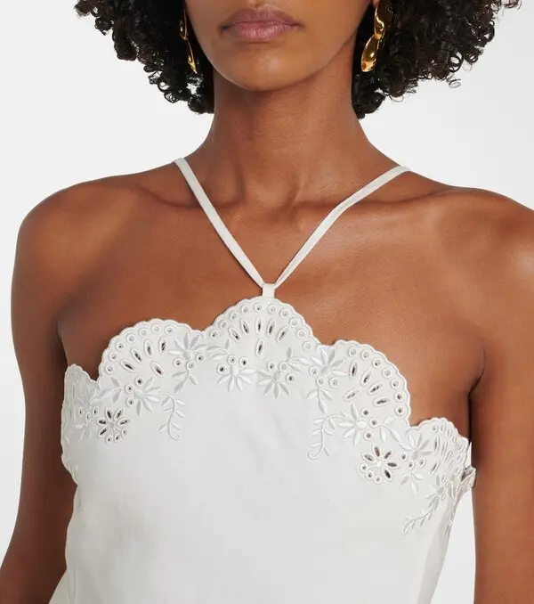 Simkhai Gillian Linen-blend Midi Dress