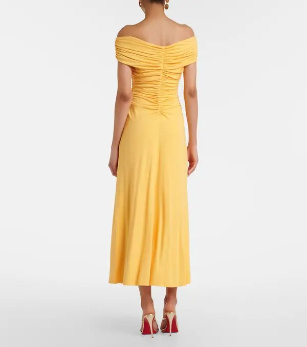 Simkhai Sheyda Ruched Jersey Midi Dress - Yellow