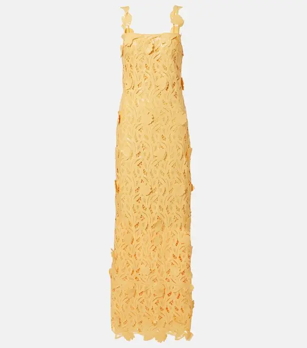 Simkhai Marenna Broderie Anglaise Sequined Gown - Yellow