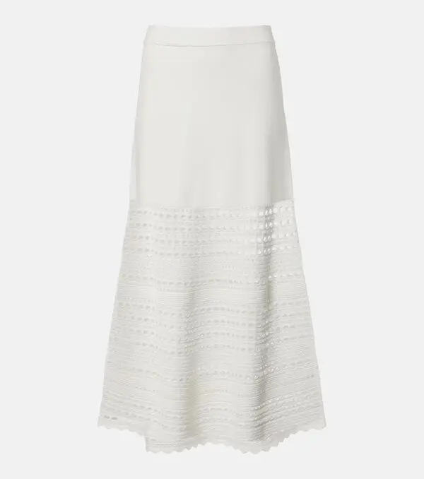 Simkhai Westly Open-knit Midi Skirt - White