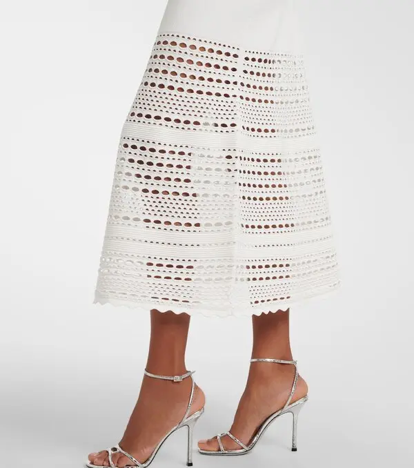 Simkhai Westly Open-knit Midi Skirt - White
