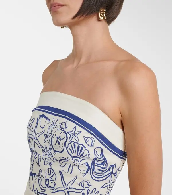 Simkhai Darbie Printed Linen-blend Minidress - White