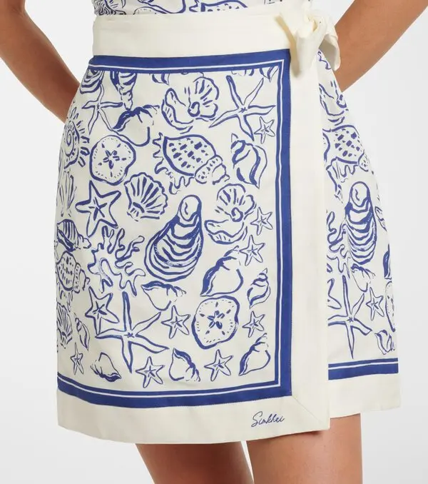 Simkhai Darbie Printed Linen-blend Minidress - White