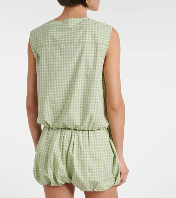 Simkhai Gingham Cotton-blend Top - Green