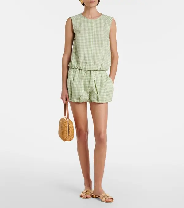 Simkhai Gingham Cotton-blend Top - Green