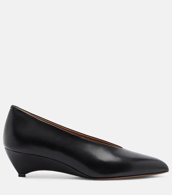 JIL SANDER Arc Leather Pumps - Black