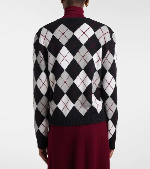 LISA YANG Antoni Argyle Cashmere Sweater - Black
