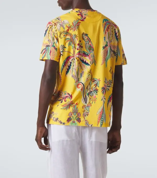 Etro Printed Cotton Jersey T-shirt - Yellow