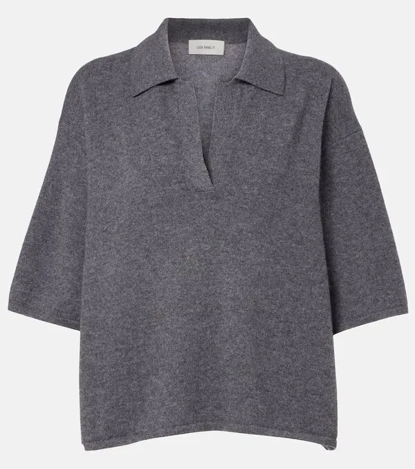 LISA YANG Neela Cashmere Polo Sweater - Grey