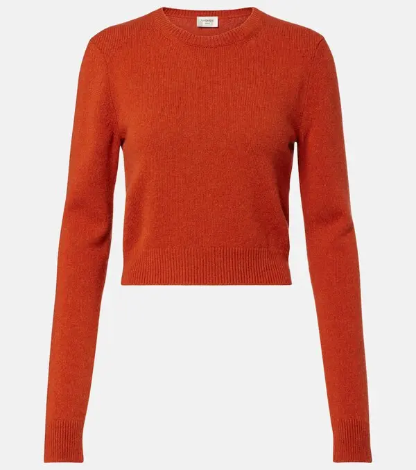 Saint Laurent Cropped Cashmere Sweater - Orange