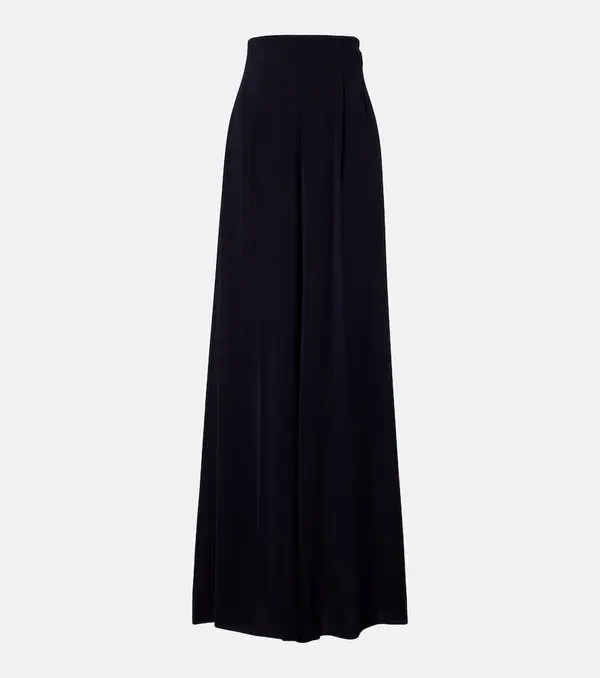 Max Mara High-rise Wide-leg Cady Pants - Blue