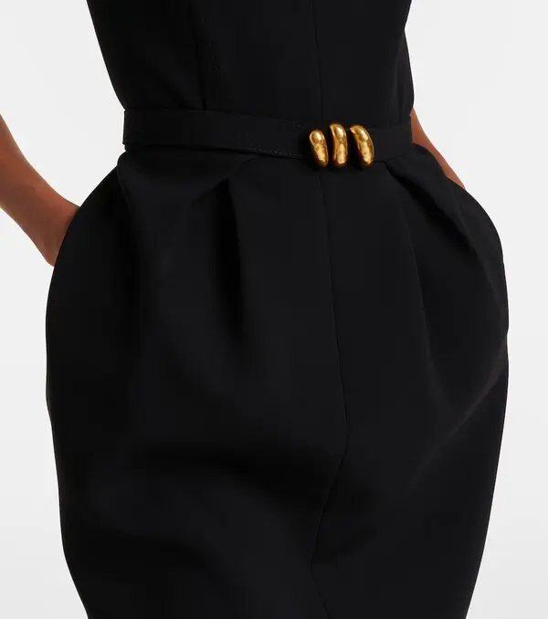 Max Mara Belted Cady Midi Dress
