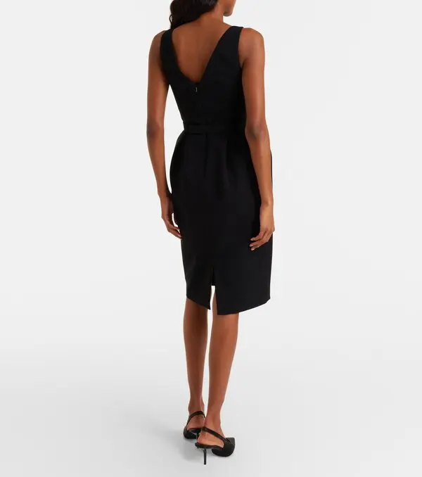 Max Mara Belted Cady Midi Dress
