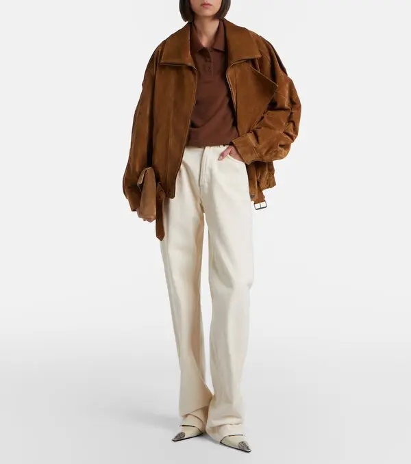 Saint Laurent Cassandre Cotton Piqué Polo Shirt - Brown