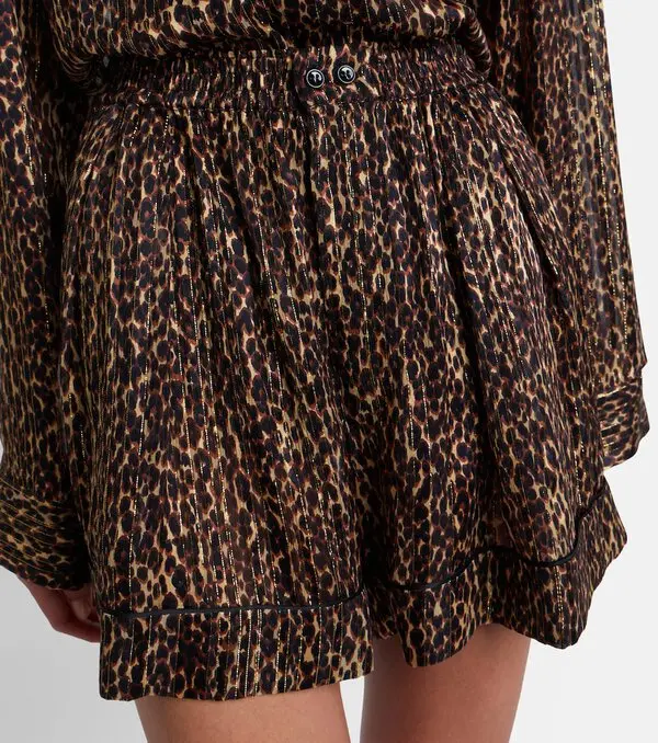 Saint Laurent Leopard-print Silk Shorts