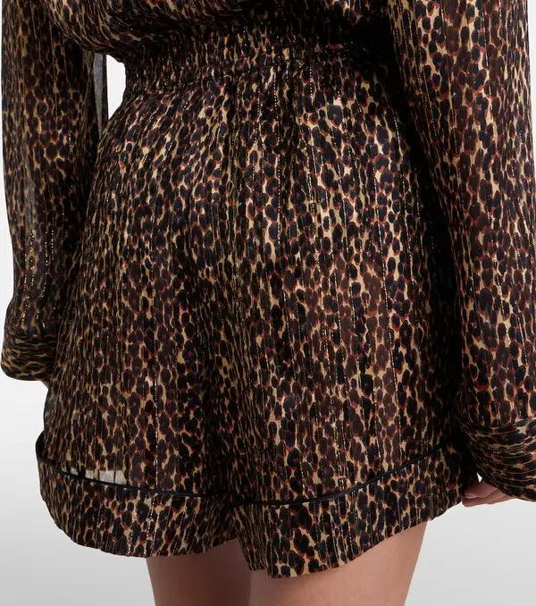 Saint Laurent Leopard-print Silk Shorts
