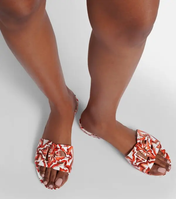 Dolce & Gabbana Maiolica Rubber Slides - Orange