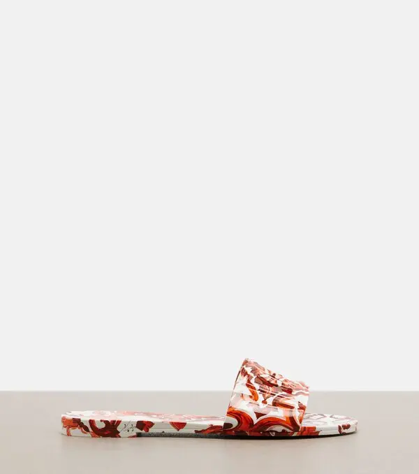 Dolce & Gabbana Maiolica Rubber Slides - Orange