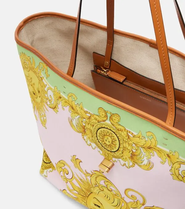 Versace Printed Canvas Tote Bag