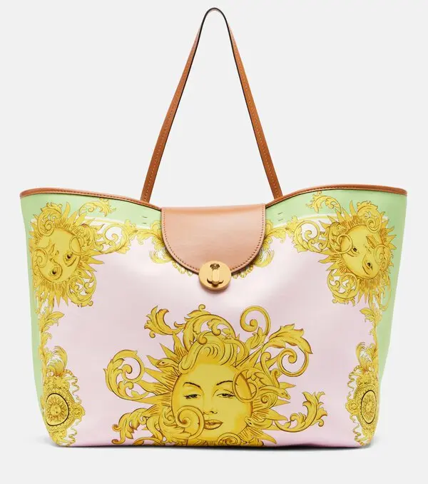 Versace Printed Canvas Tote Bag - Pink