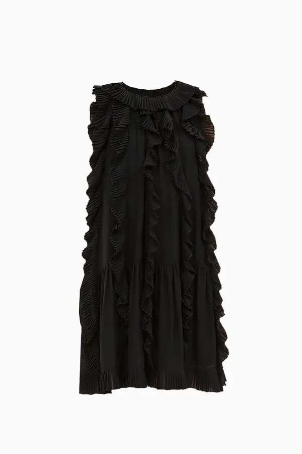 Ulla Johnson Signe Cascading Ruffle Mini Dress - Noir