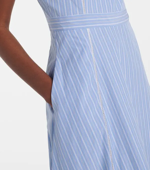 Simkhai Avaligh Striped Cotton Midi Dress - Blue