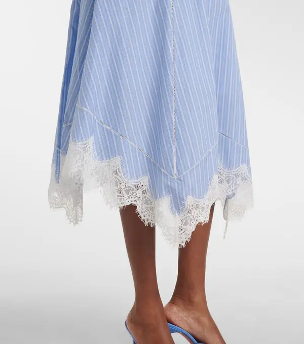 Simkhai Avaligh Striped Cotton Midi Dress - Blue