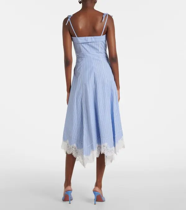 Simkhai Avaligh Striped Cotton Midi Dress - Blue