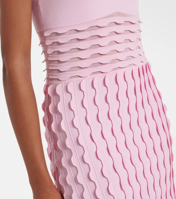 Simkhai Brionne Fringed Knitted Midi Dress
