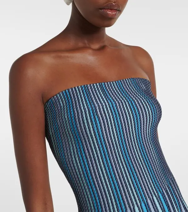 Simkhai Soleil Striped Midi Dress - Blue