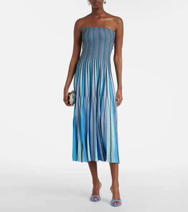 Simkhai Soleil Striped Midi Dress - Blue