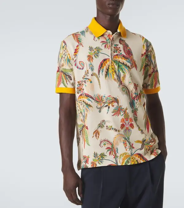 Etro Printed Cotton Pique Polo Shirt - Multicoloured