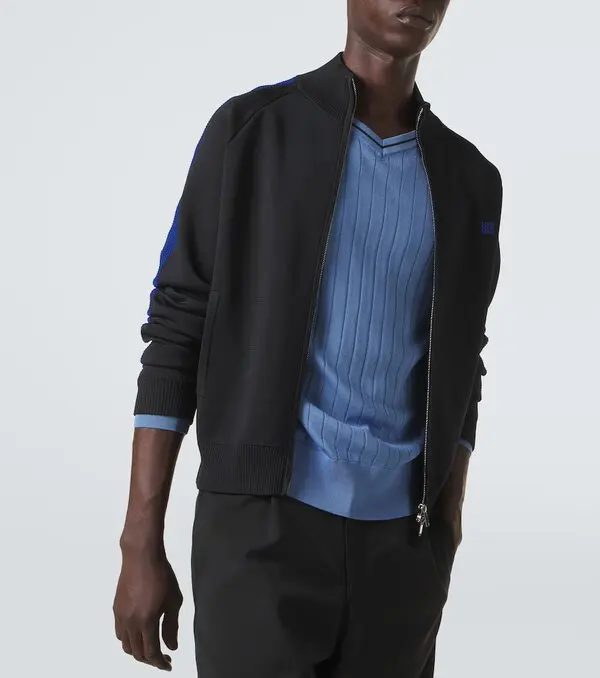 WALES BONNER Atlantic Ribbed V-neck Polo Sweater