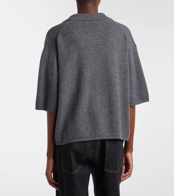 LISA YANG Neela Cashmere Polo Sweater - Grey