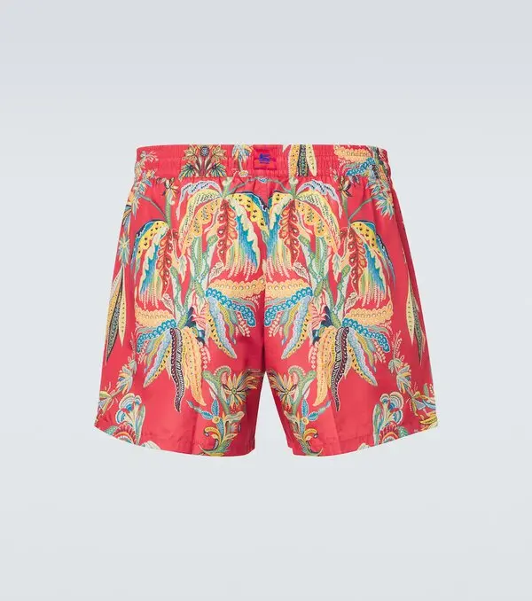 Etro Printed Swim Trunks - Red