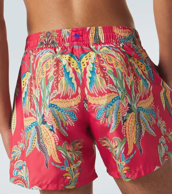 Etro Printed Swim Trunks - Red