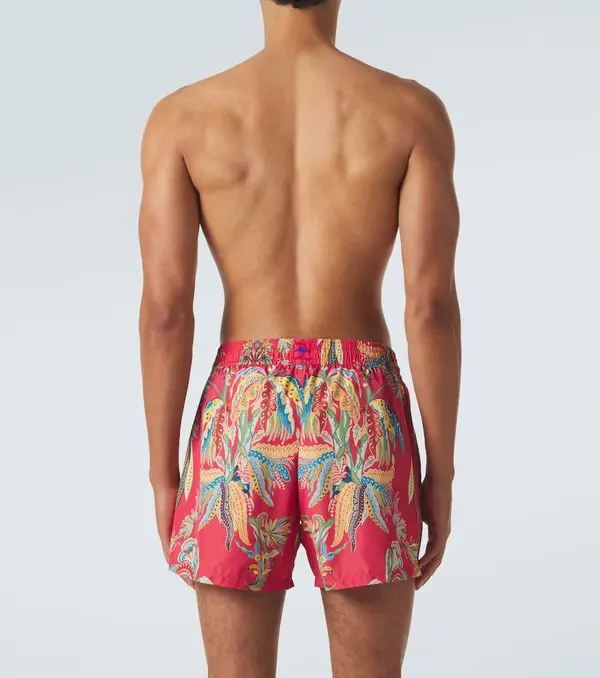 Etro Printed Swim Trunks - Red