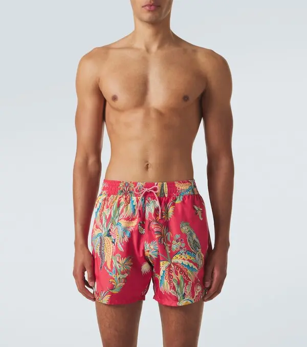 Etro Printed Swim Trunks - Red
