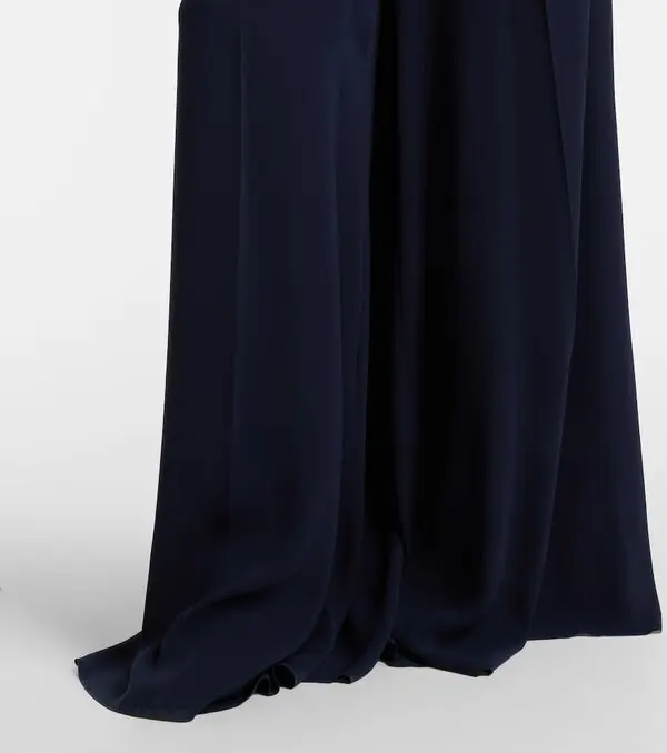 Max Mara High-rise Wide-leg Cady Pants - Blue